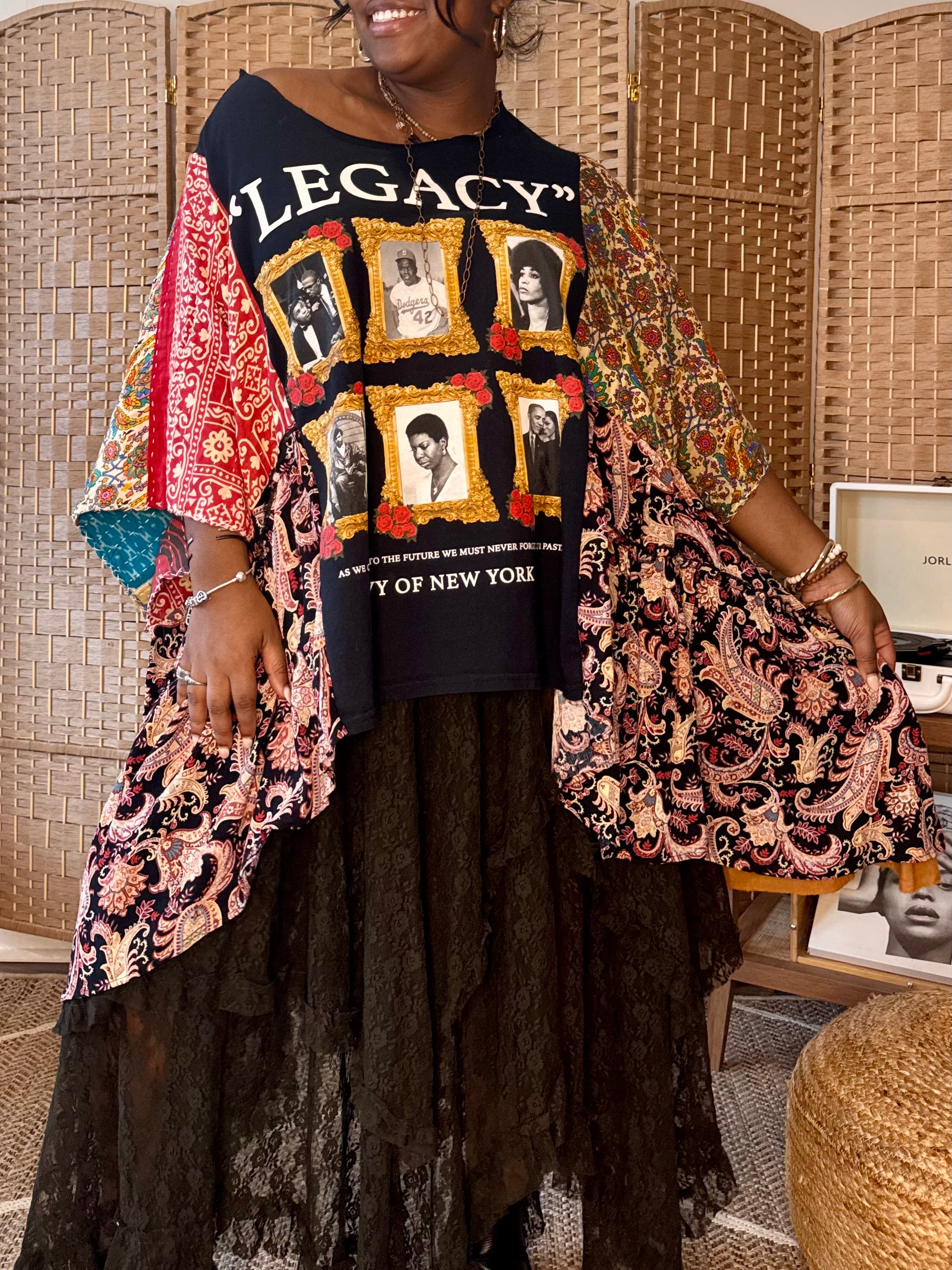 Small-1XL Legacy Kaftan Poncho – Patched Gal