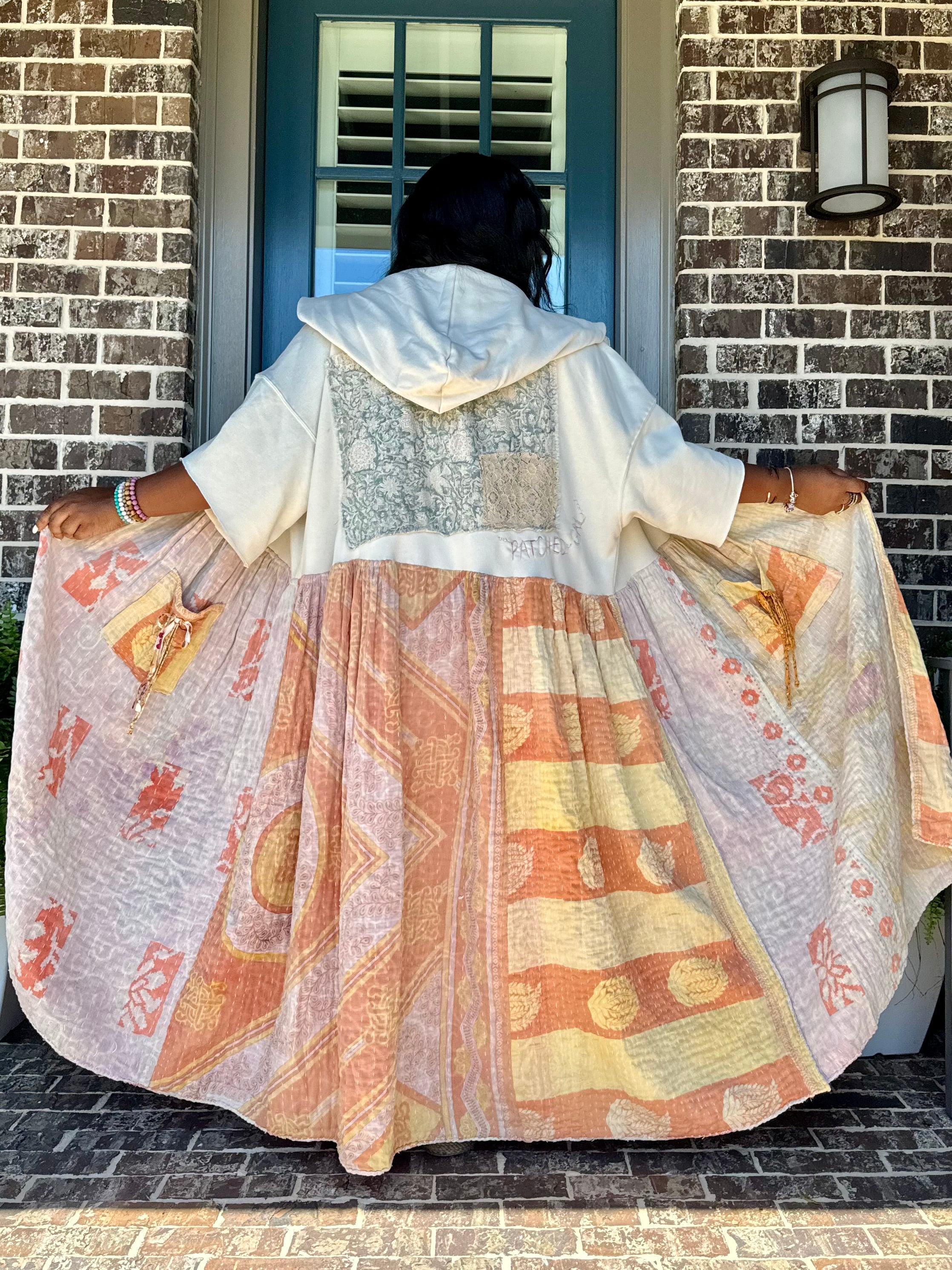 Medium-3XL Upcycled Blanket Duster – Patched Gal