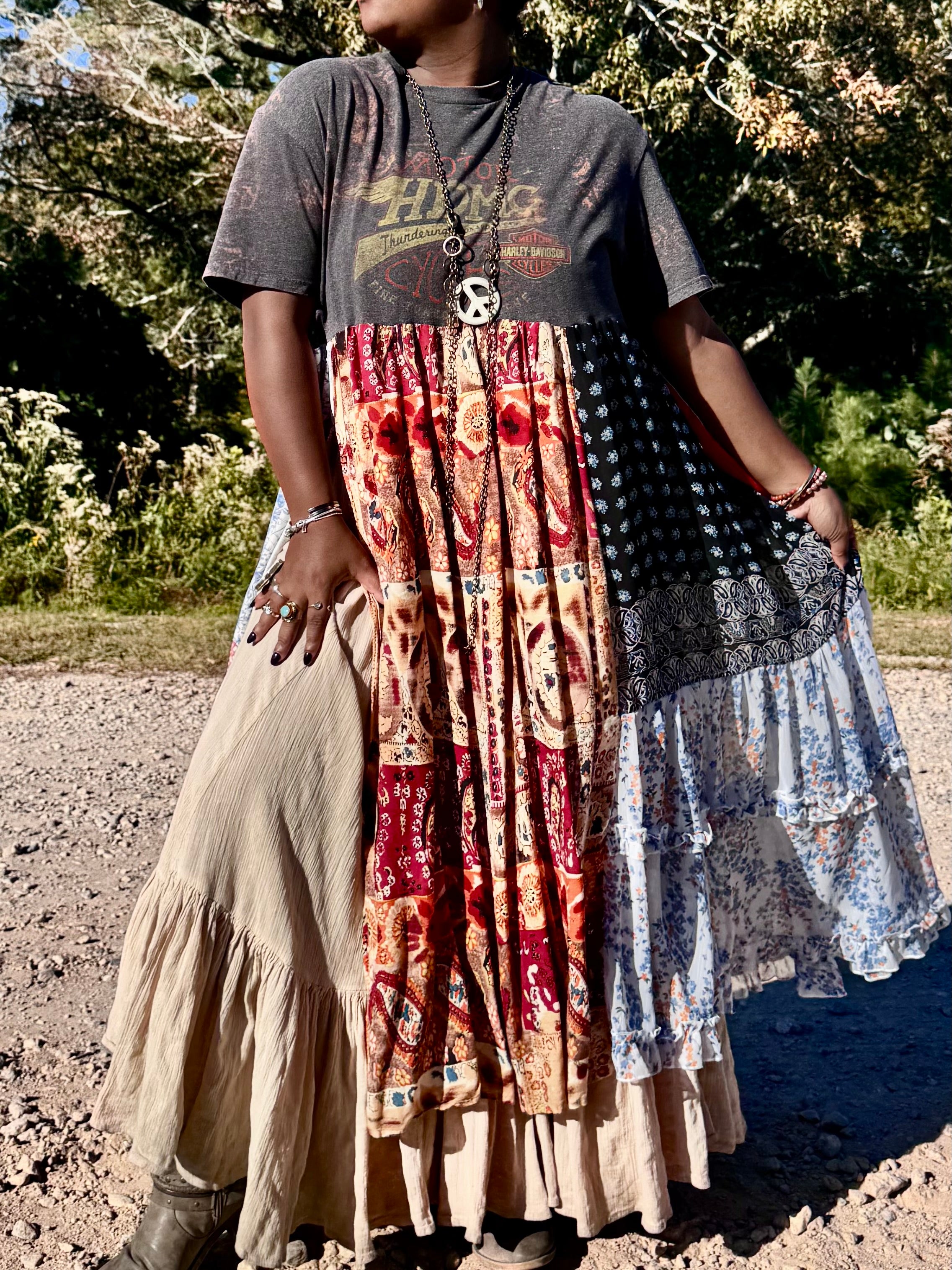 XXS-Extra Large Harley Davidson Maxi Tee – Patched Gal