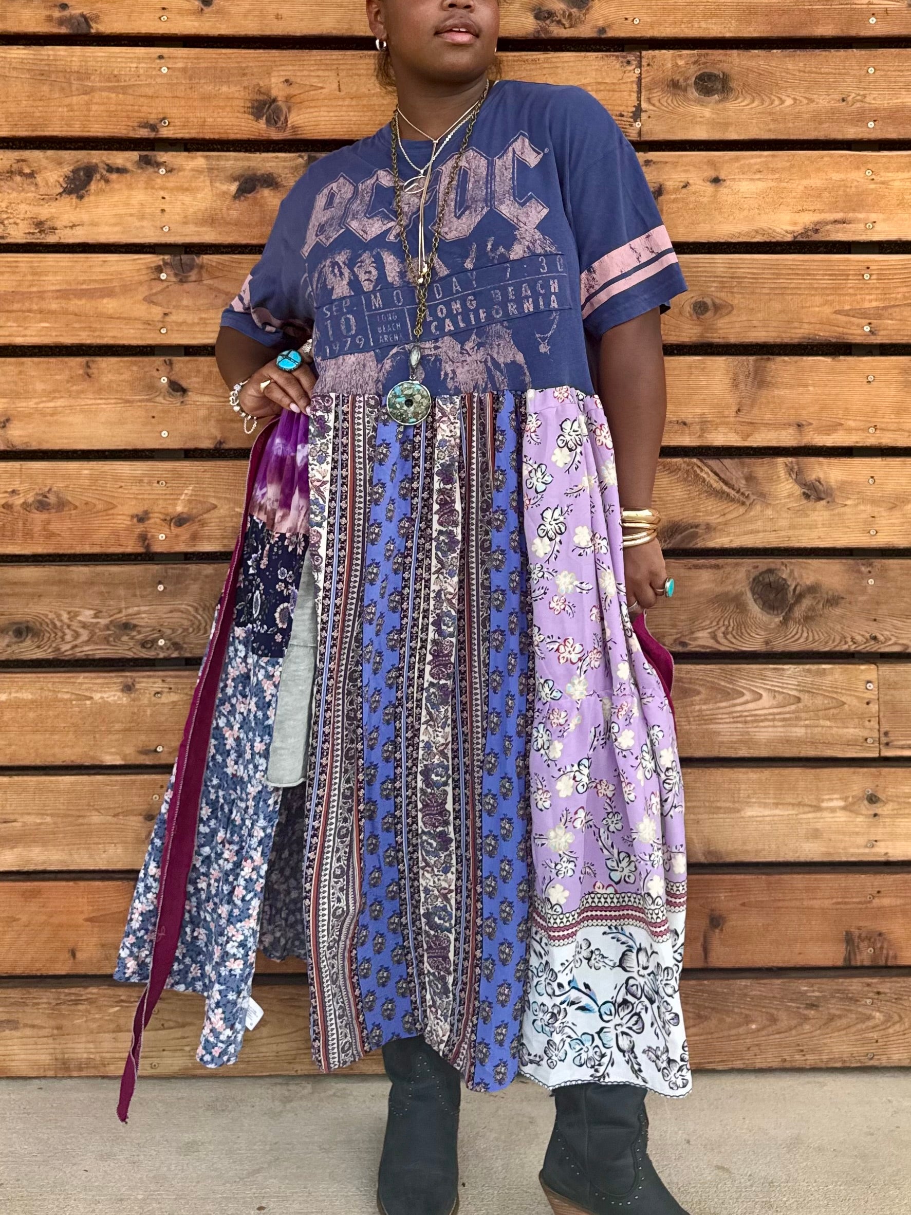 Extra Small-Extra Large ACDC Maxi Tee – Patched Gal