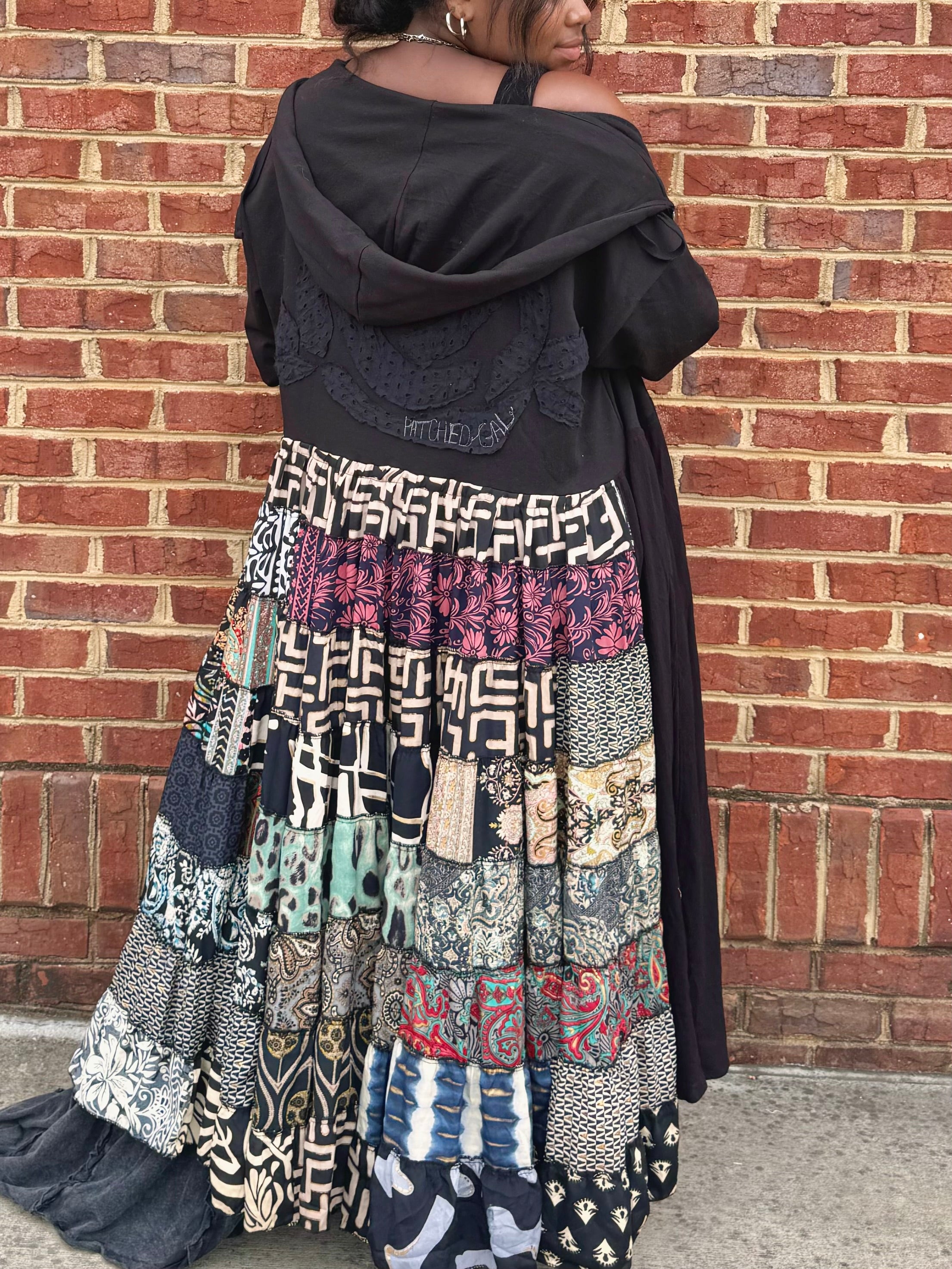 Medium-2XL Upcycled Rose Duster – Patched Gal