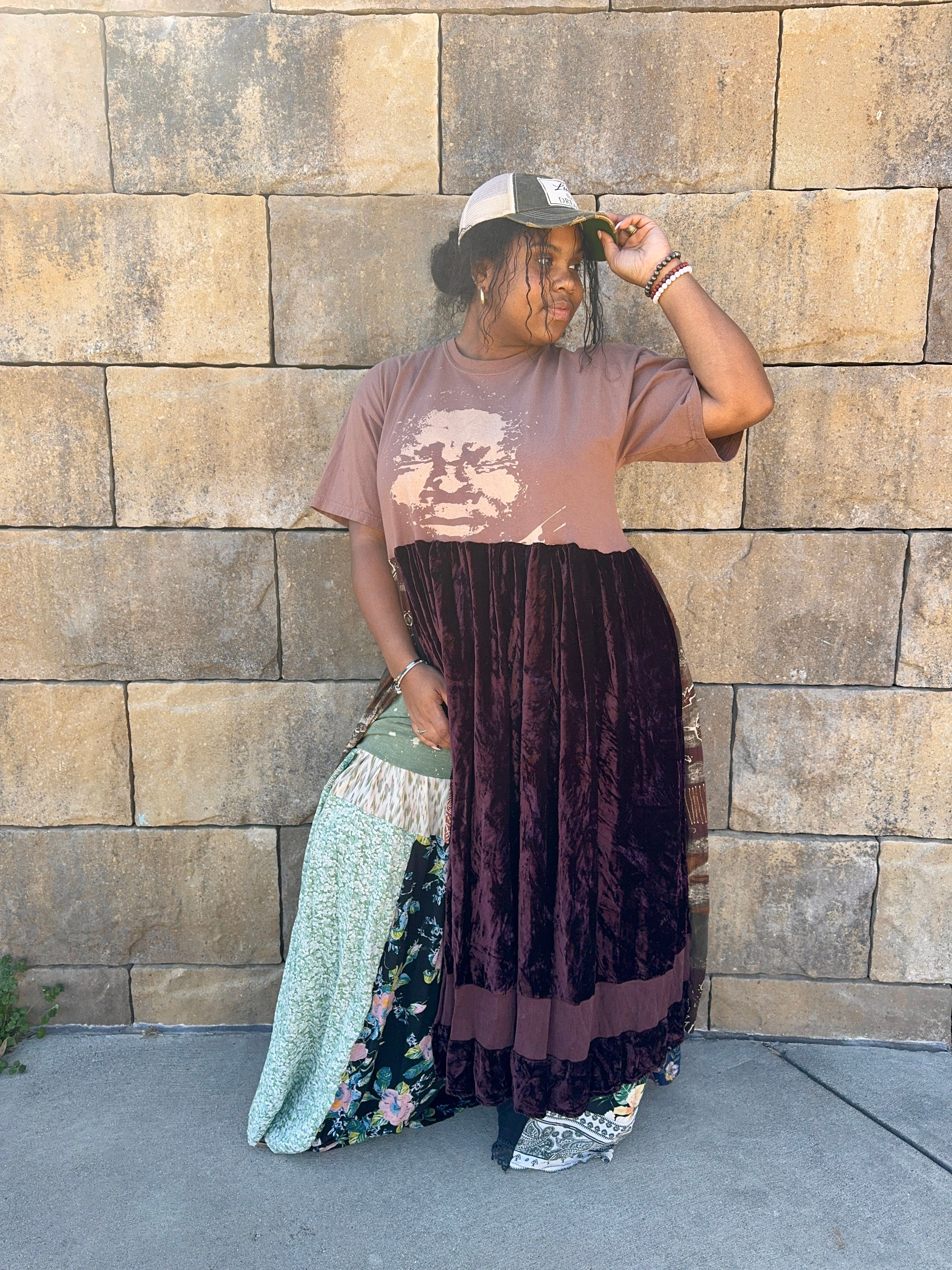 Extra Small- Extra Large B.B. King Maxi Tee – Patched Gal