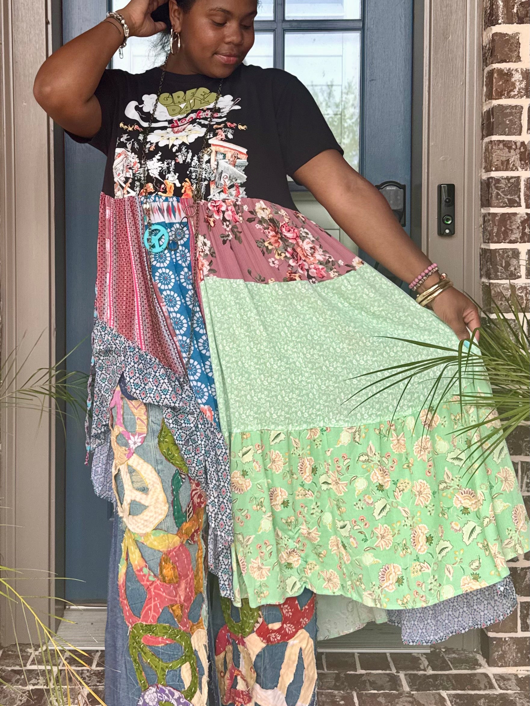 Extra Small-Extra Large Green Day Maxi Tee – Patched Gal