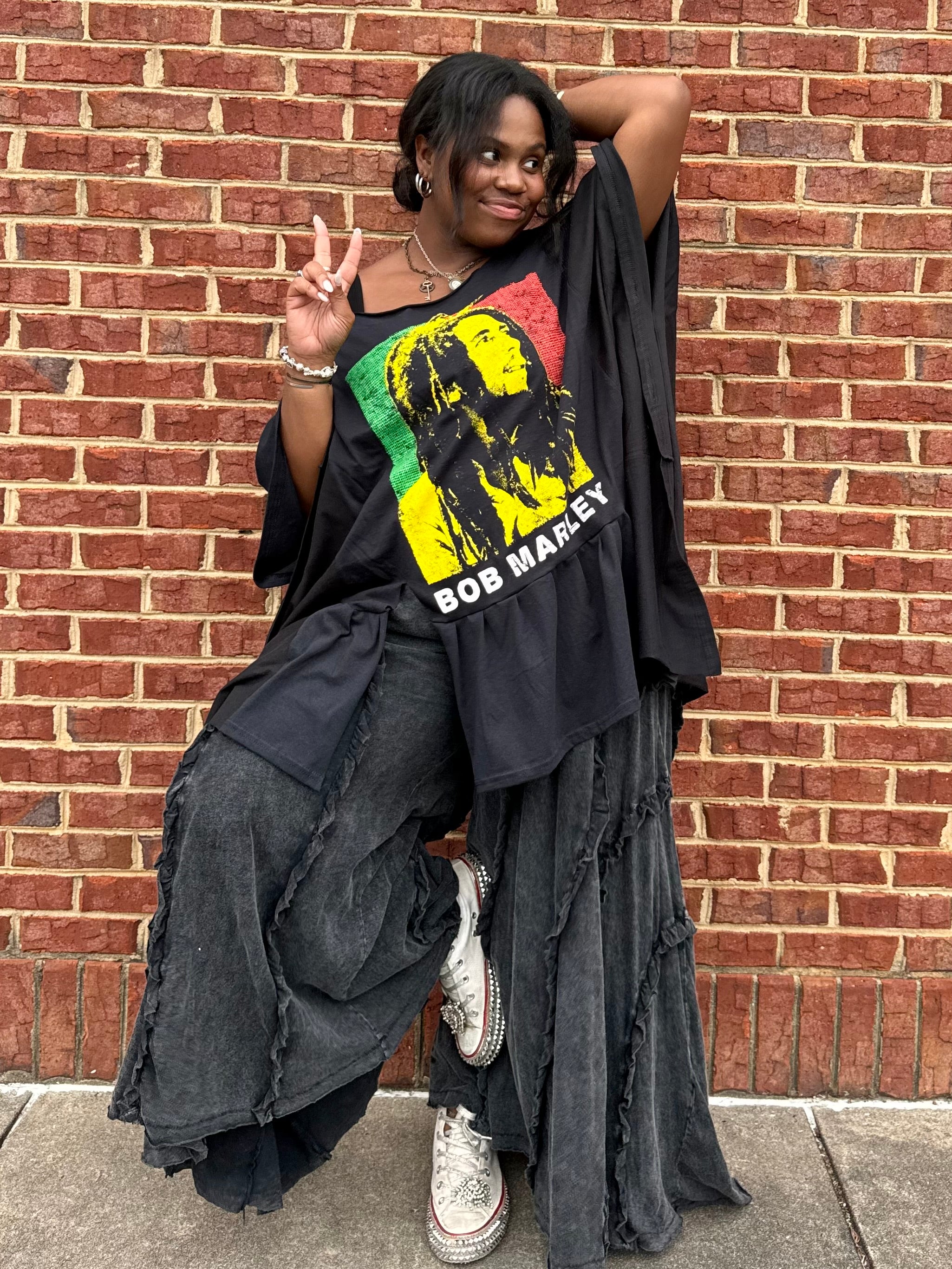 Medium-4XL Bob Marley Kaftan Poncho – Patched Gal
